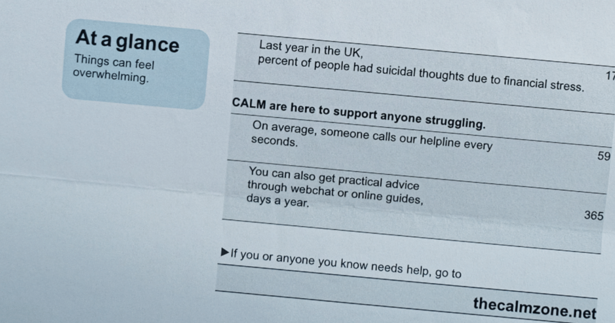 CALM highlights the financial worries of the nation and its affect on ...