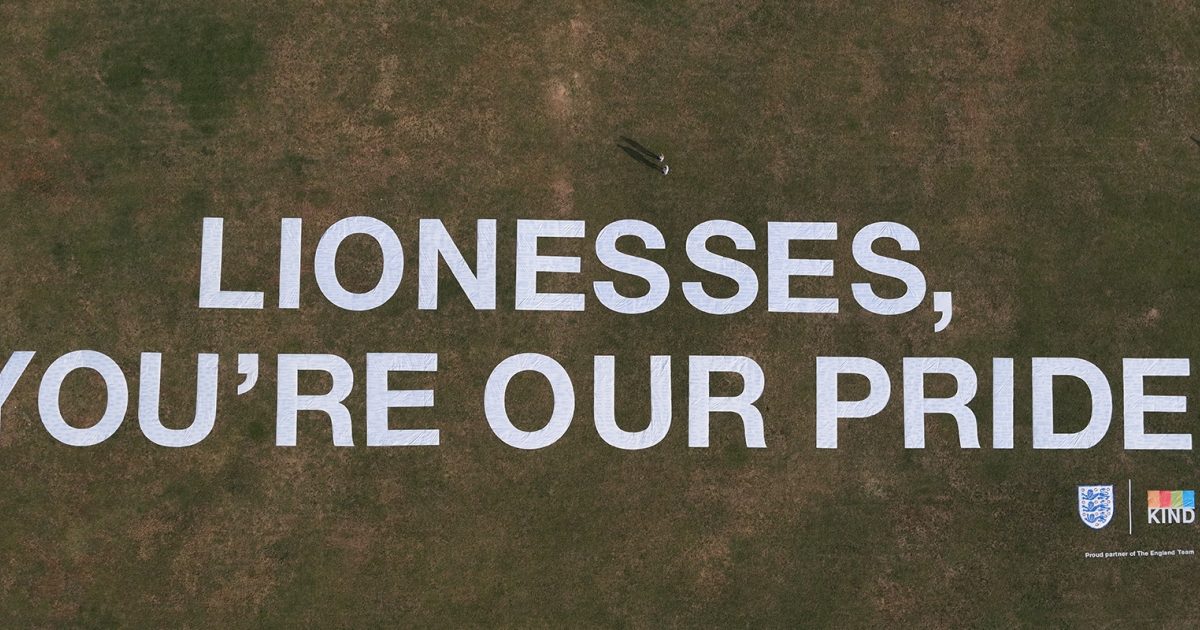 Kind Snacks reveals 100 metre wide good luck message for lionesses as ...